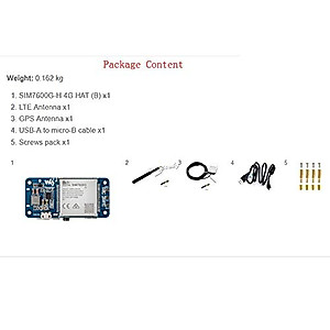 XYGStudy SIM7600G-H 4G HAT (B) for Raspberry Pi Zero/Zero W/PC, LTE Cat-4 4G / 3G / 2G Support GNSS Positioning Global Band Supports Wireless Communication Telephone Call SMS GPS Dial-up etc