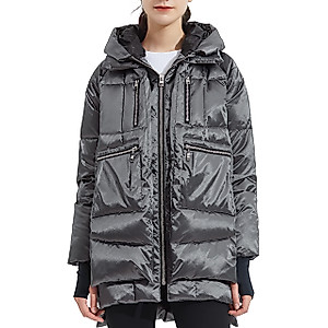 Orolay Women's Thickened Down Jacket Hooded Darkgray M