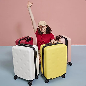 GinzaTravel 2 Piece luggage sets PC Hardside Lightweight Suitcase with 4 Universal Wheels TSA Lock Carry-on suitcase 2026inch (Pink(Circle), 2-Piece Set(20/26))