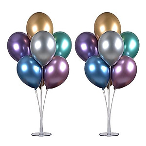 LANGXUN 2 Set 28" Height Table Balloon Stand Kit for Birthday Party Decorations and Wedding Decorations, Happy Birthday Balloons Decorations for Party and Christmas Balloon Decorations