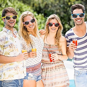 NEBURORA 6 Pack Neon Sunglasses Bulk Classic Retro Multicolor Party Sunglasses for Goody Bag Fillers Toys Adult Men Women Birthday Summer Beach Party Favors