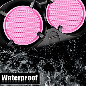 4 PCS Honeycomb Anti Slip Silicone Car Coasters, Universal Auto Fixed Tea Coaster (Pink)