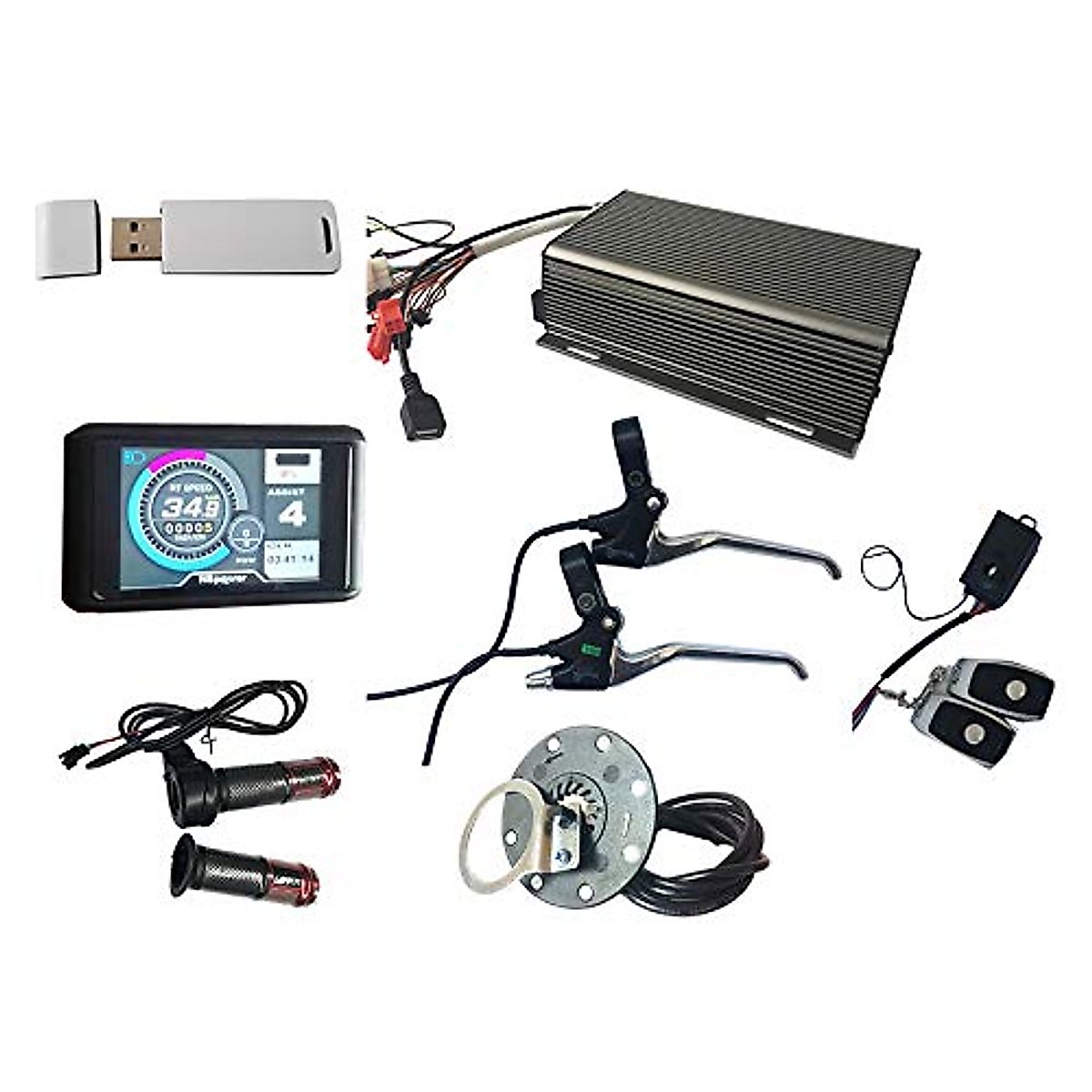 TFT Display 48V-72v 100A 5000w Electric Bike Controller sine Wave System Programmable Setting sabovton Controller