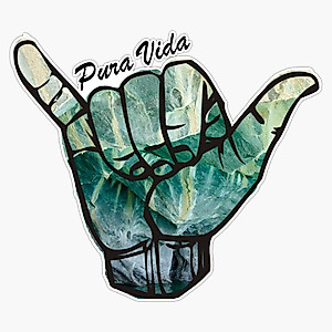 Pura Vida Blue Shaka Sticker Bumper Sticker Vinyl Decal 5"