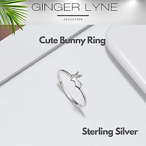 Cute Bunny Rabbit Ring Women by Ginger Lyne 925 Sterling Silver Cubic Zirconia Pet Jewelry Collection