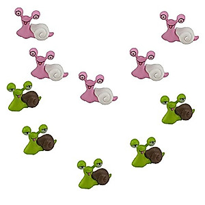 yueton Pack of 10 Garden Ornament Miniature Snail Figurine Resin Craft Fairy Dollhouse Decor Bonsai Plant Decoration