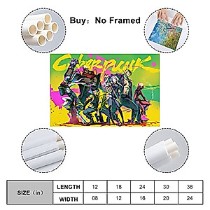 SHINX Cyber-Punk Edgerunners Anime Poster Poster Canvas 90s Wall Art Room Aesthetic Posters 12x18inch(30x45cm)