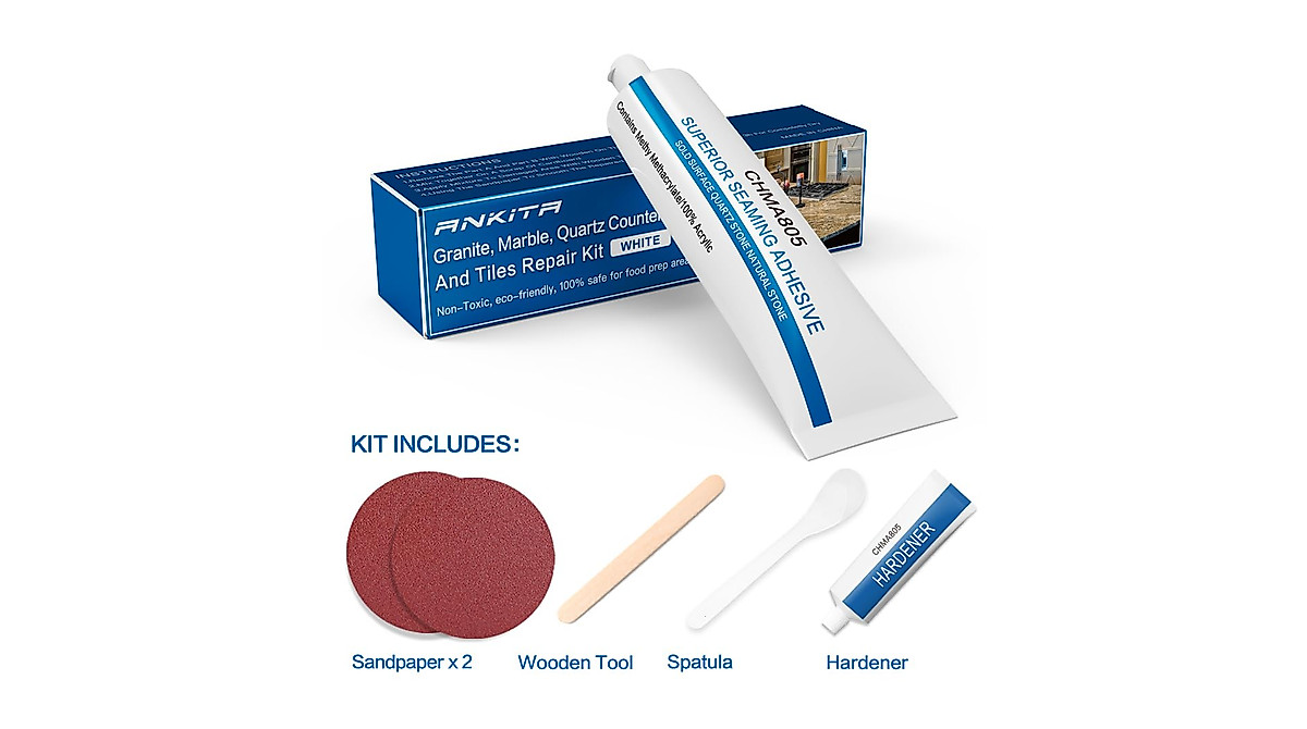 White Quartz Countertop Chip Repair Kit - Easy & Permanent Fix