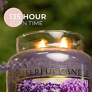 A Cheerful Giver - Lavender Vanilla Scented Glass Jar Candle (24 oz) with Lid & True to Life Fragrance Made in USA