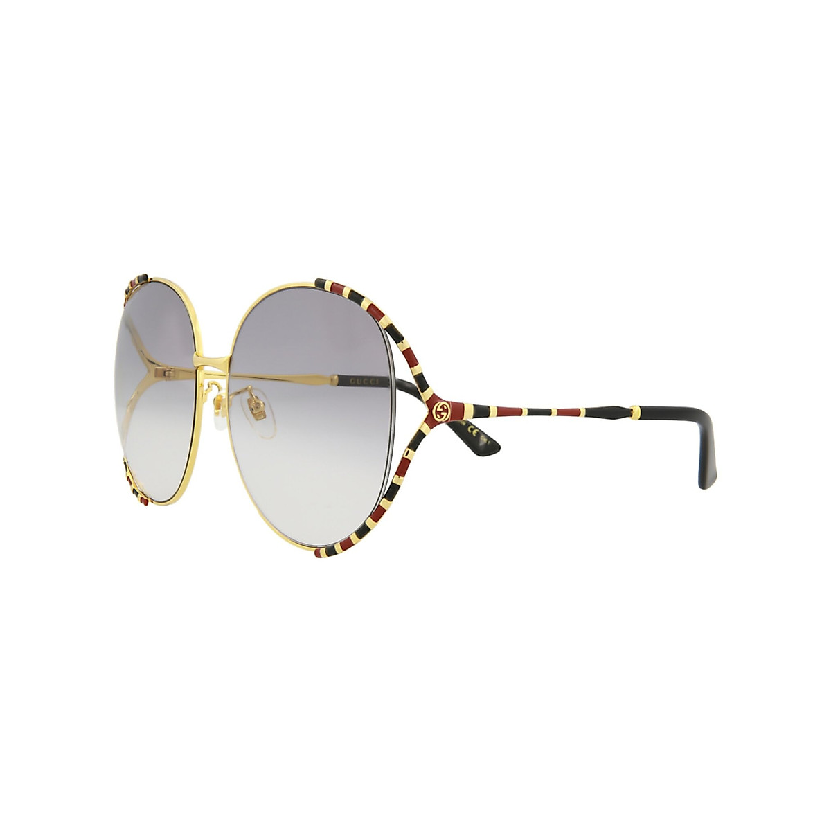 Gucci Round/Oval Sunglasses Gold Gold Grey Luxury Eyewear Made In Japan Metal Frame Designer Fashion for Everyday Luxury