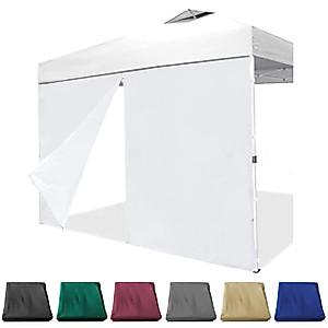JANCANOPY 1 Piece Sidewall with Zipper for Outdoor Camping Canopy Screen Wall Outdoor sunwall for 10 x 10' Patio Gazebo and Tent,(White)