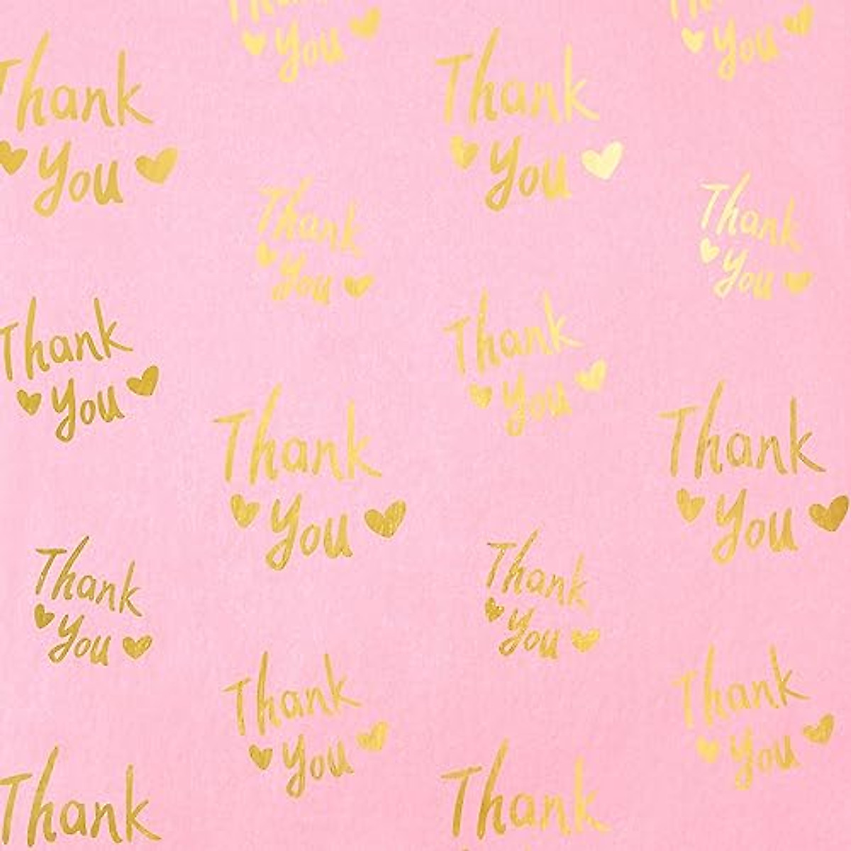 MR FIVE 30 Sheets Large Size Gold Thank You Tissue Paper Bulk,20" x 28",Thank You Tissue Paper for Packaging,Gift Bags,Gift Wrapping Tissue Paper for Graduation,Birthday,Party,Thanksgiving (Pink)