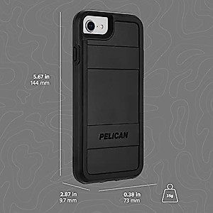 Pelican - PROTECTOR Series - Case For iPhone SE (Fits 2020 And 2022 Devices) - Compatible With iPhone 7 and 8 - Military Drop Protection - 4.7 Inch - Black