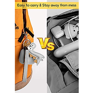 Simr Skin for AirPods Case, [Upgraded Thicker] Shockproof Air Pods Protective Cover W/Cute Keychain/Strap Accessories for Apple AirPods Charging Case, Gift for Girl Women Men (Gray)