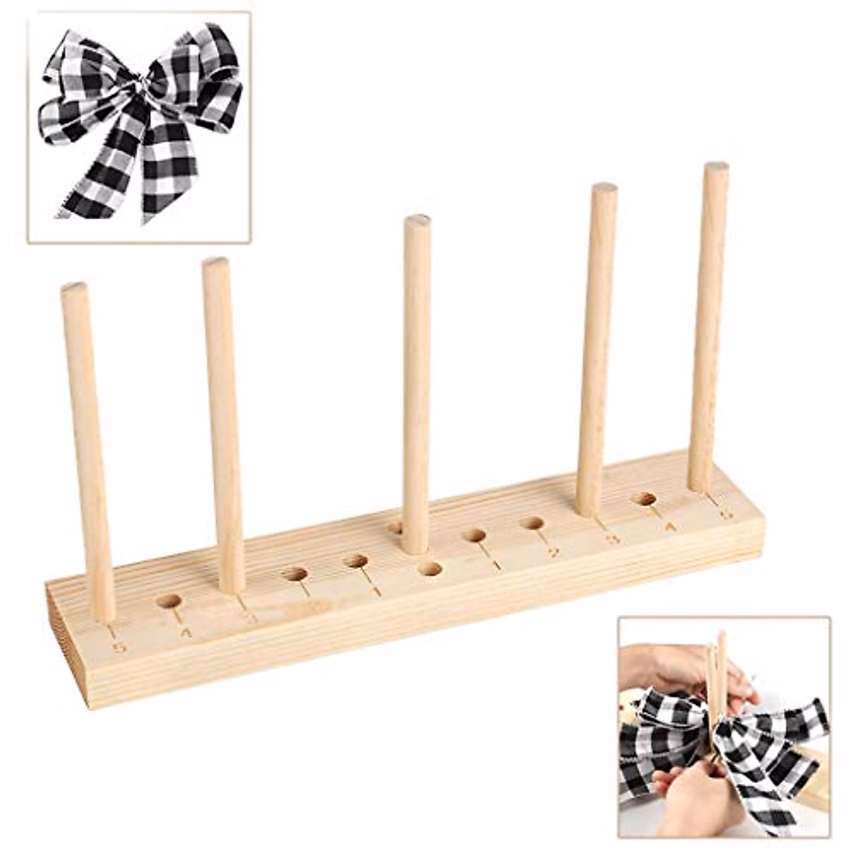 Ahn'Qiraj Bow Maker Bow Maker for Ribbon, Wooden Wreath Bow Maker Tools for Creating Gift Bows, Wreath Ribbons, Bows Trims Decorations Day Bows and Wedding Party Decoration (with Instructions)