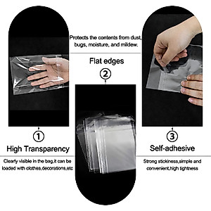 AUEAR 8" x 10" (100 Pack) Clear Plastic Sleeves - Acid Free 1.6mil Crystal Resealable Clear Bags -Fit for 8x10 Prints & Photos, Handicraft