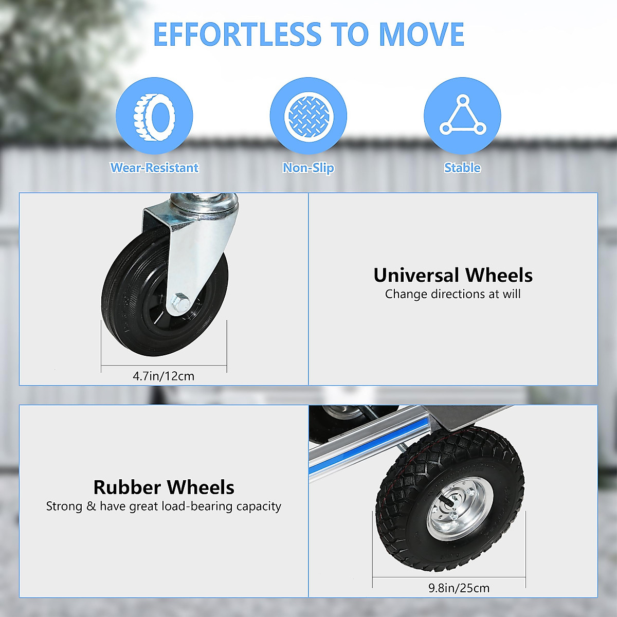 Aluminum Convertible Hand Truck, 2 in 1 Folding Dolly 800 LBS Capacity Heavy Duty Industrial Platform Cart Collapsible Truck for Transport & Moving in Warehouse, Home, Supermarket