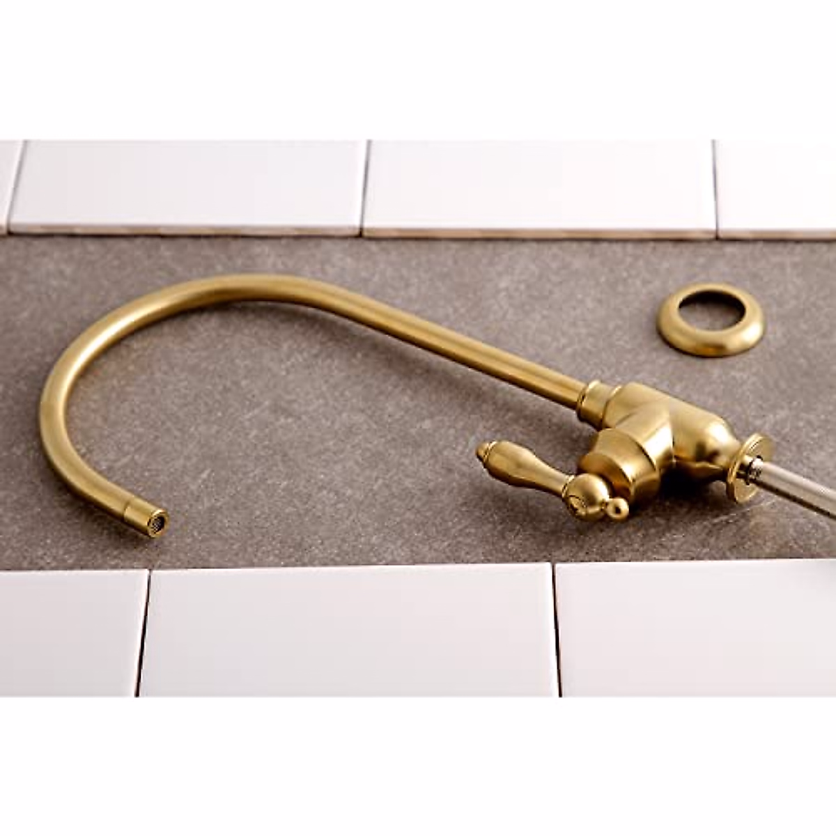 Kingston Brass KS5197TAL Tudor Single-Handle Water Filtration Faucet, Brushed Brass