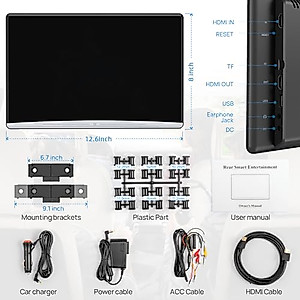 13.3" Upgrade Android 11 Car Headrest Video Players with 2.4G/5G Dual Brand WiFi, Dual Rear Seat TV Monitors Can Sync Screens, IPS Touch Screen 4K Tablets, HDMI Out/in Bluetooth FM USB-2G+32G