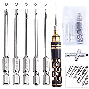 AllinRC RC Hex Head Allen Wrench Set & Phillips Screwdriver 5 in 1 RC Hobby Tools Kit for RC Car Traxxas Arrma Axial Losi Redcat Racing Helicopter Drone Boat