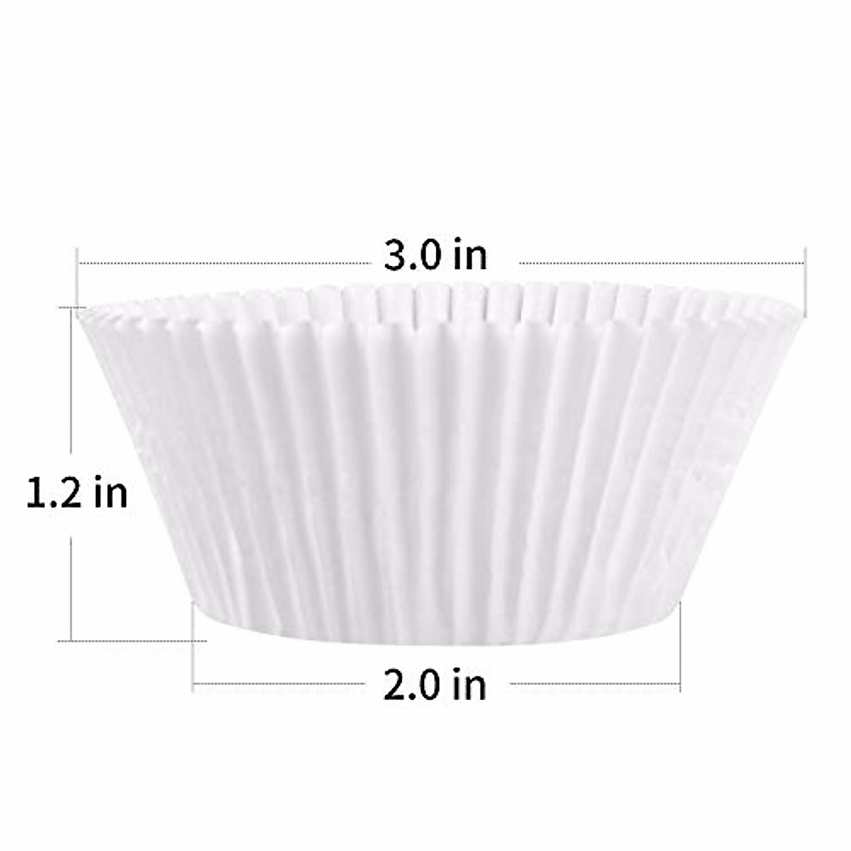 Caperci Standard White Cupcake Liners 500 Count, No Smell, Food Grade & Grease-Proof Baking Cups Paper
