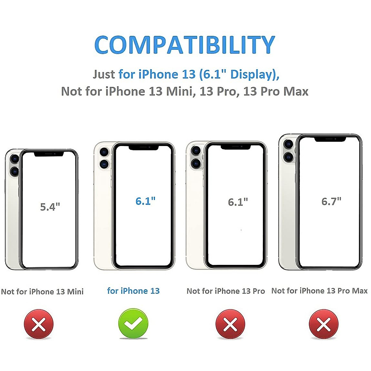 Onetop Compatible with iPhone 13 Wallet Case with Card Holder, PU Leather Kickstand Card Slots Case, Double Magnetic Clasp Durable Shockproof Cover 6.1 Inch(White)