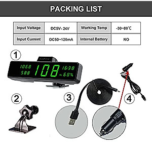 Kingneed C3020 Universal HUD Head Up Display GPS Digital Speedometer with Humidity Detector, MPH Over Speed Warning, Works for Cars & Other Vehicles