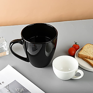 CAILIDE 39oz Large Coffee Mug Ceramic Tea Cup for Office and Home Big Capacity with Handle also for Soup, Cereal and Salad(black