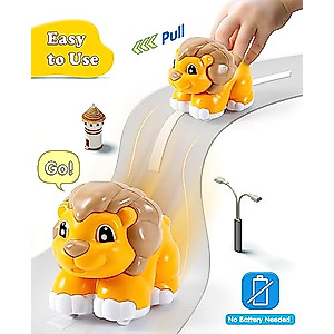 Kiddiworld Animal Car Toys for 1 Year Old Boy Gifts, Infant Baby Toys 12-18 Months, Pull Back Cars Truck Toys for 1-3 Year Old Girl Gifts, One First Christmas Birthday Gifts for Toddler Toys Age 1-2