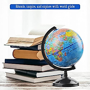 Educational World Globe for Kids Learning - 6 inch Spinning Globes of The World with Stand for Students Learning Geography, World Mova Globe Map Decorative Kids Room Classroom, Desk, Office or Home