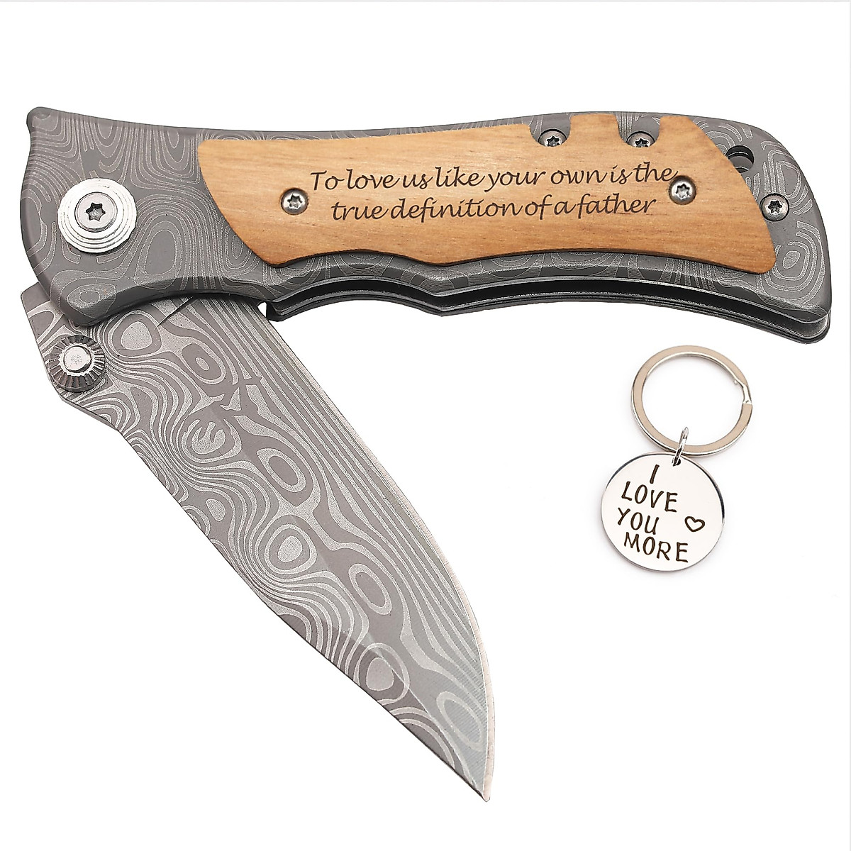 Corfara Adoptive Stepfather Gifts, To Love Us like Your Own Is the True Definition of a Father Pocket Knife, Father's Day Gifts for Stepdad, Step Dad Parent Gifts Bonus Dad Gifts