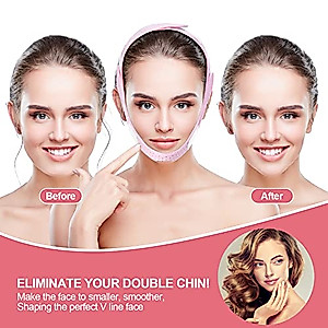 LHYLZY Double Chin Reducer, V Line Lifting Face Slimming Mask Chin Strap for Women, Eliminates Sagging Skin Firming Anti Aging Facial Jawline Shaped Neck Belt