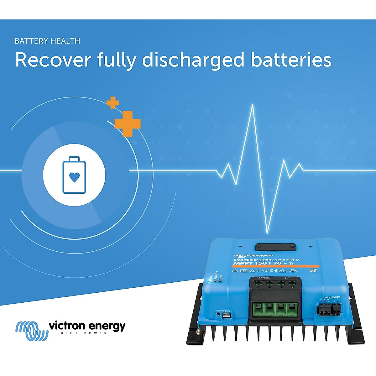 Victron Energy SmartSolar MPPT Tr 150V 70 amp 12/24/36/48-Volt Solar Charge Controller (Bluetooth)