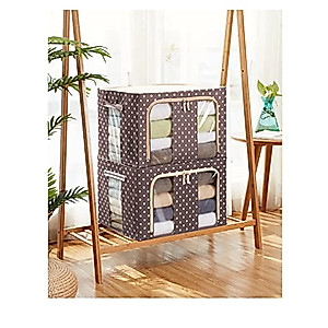 WEIJZ Storage Box for Clothes 66L Folding Storage Box for Oxford Containers Set Cloth 3-pack Stackable Clothing Organizer Clothes Storage Bins, Transparent, GZYF-WX1-53257