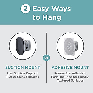 Zenna Home Adhesive or Suction Mount Shower Basket, Rustproof Shower Storage and Bath Organizer Caddy, No Tools, No Drilling, Easy Wall Mount Installation, Power Grip Pro, Stainless Steel