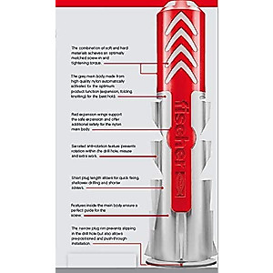 fischer DuoPower 1/4"x1-3/16", Powerful Universal Plug with Intelligent 2-Component Technology for fastenings in Concrete, Bricks, Gypsum plasterboard, chipboard, 100 Plugs Without Screws