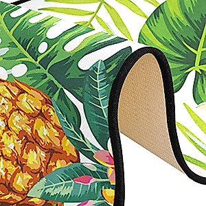 Tropical Pineapple Palm Leaf Runner Rug 72 x 24 Inch, Kitchen Rug Non-Slip Doormat Bath Mat Area Rug Carpet for Kitchen Living Bedroom