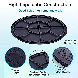 2 Pcs (12 Inch) Lazy Susan Turntable Organizer, Eichzer Premium Heavy Duty Rotating Swivel Stand with Steel Ball Bearings for Model/Rotating Plants/Crafts Stand/TV/Monitor/Laptop (360˚ Rotation)