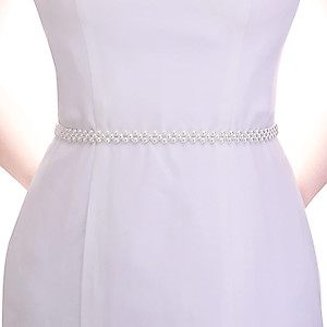 azaleas Women's Pearls Bridal Bridesmaid Dresses Sash Belts,Beaded Wedding Belt Bridal Belts Ivory