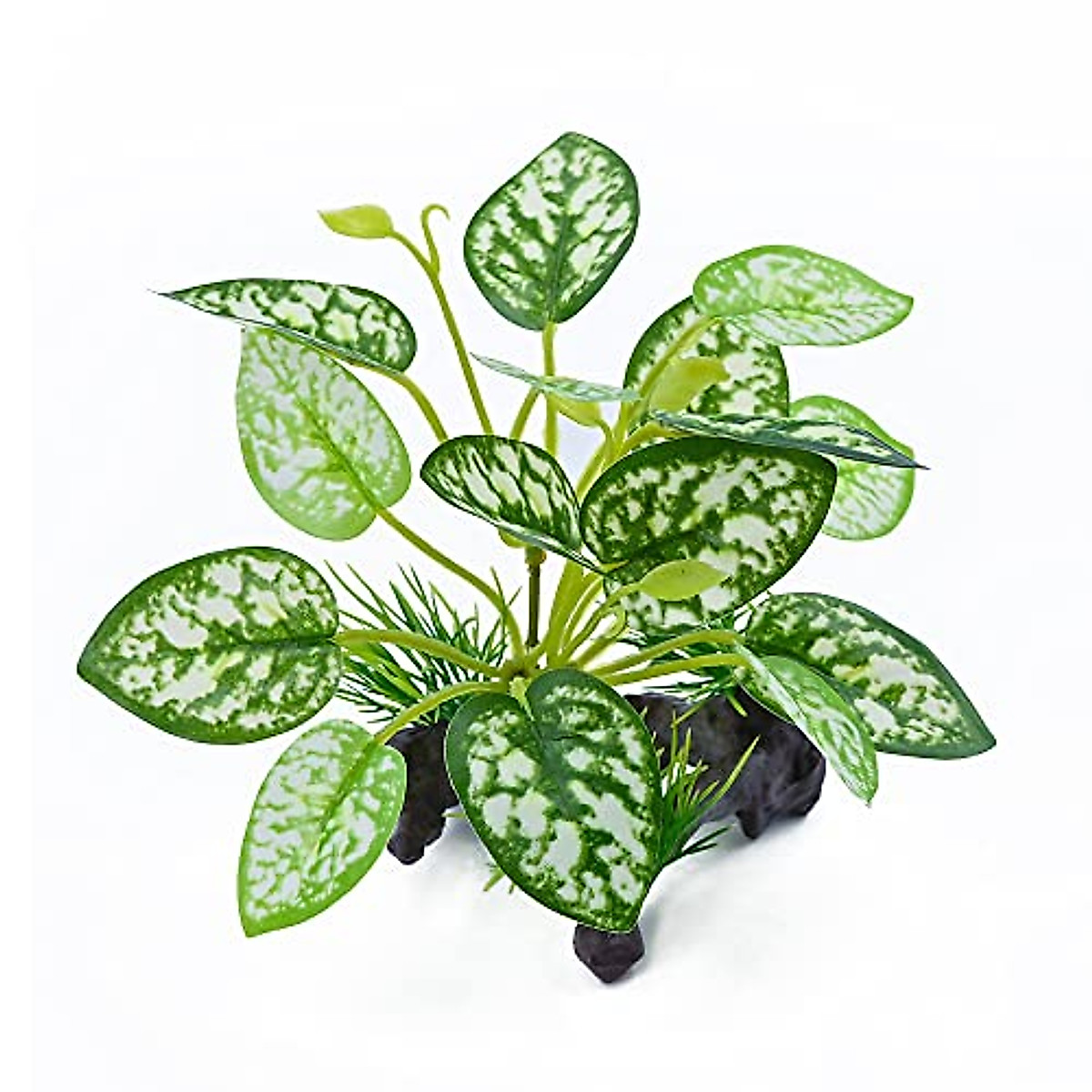 MRTIOO Reptile Artificial Plants, Terrarium Plants Decorations Supplies, Rainforest Ground Plant, Amphibian Habitat Hideout Tank Accessories (E)