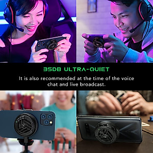 Phone Cooler Black Shark Magnetic Cooler, for MagSafe iPhone 12 13 14 15 Series, Cell Phone Cooling Fan Portable Phone Radiator Cooling Fan, Gaming Semiconductor Cooling for Android/Tablet/iPad