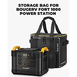 BougeRV Portable Carrying Bag Compatible with Fort 1000 Power Station/NCM 1100Wh Solar Generator, Power Station Storage Case with PVC Bottom Thickened Straps for Charging Cable Accessories