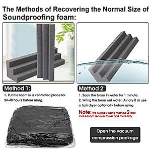 24 Pack Bass Traps Acoustic Foam Panels Sound Proof Padding 12" X 3" X 3", High Density Studio Foam for Corner Soundproofing Foam, Sound Proof Foam Panels Corner Block