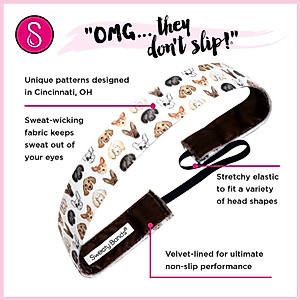 Sweaty Bands Womens Girls Headband - Non-Slip Velvet-Lined Sport Hairband - Soccer Star Orange Pink Lime