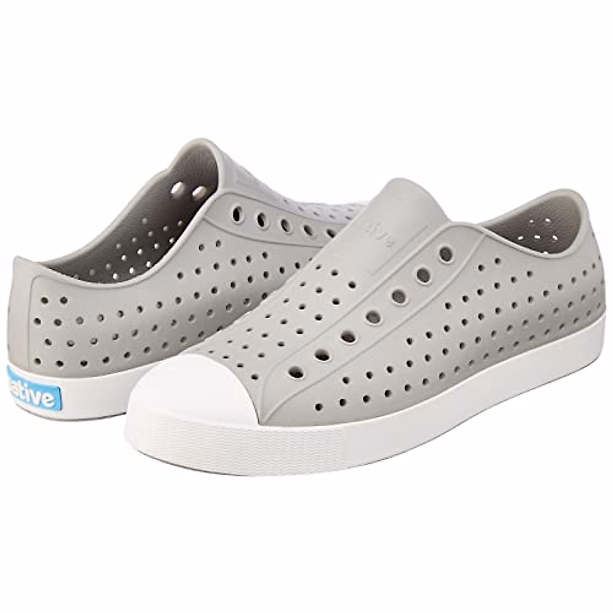 Native Shoes, Jefferson, Lightweight Sneaker for Adults, Pigeon Grey/Shell White, 9 M US Women/7 M US Men