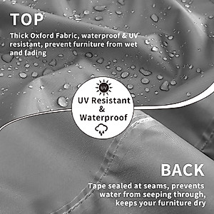 PureFit Outdoor Chaise Lounge Cover, Lounge Chair Covers Waterproof Patio Furniture Lounge Chair Cover, UV Resistant & Weatherproof, 2 Pack, 78"L x 35.5"W x 33"H Inches, Gray