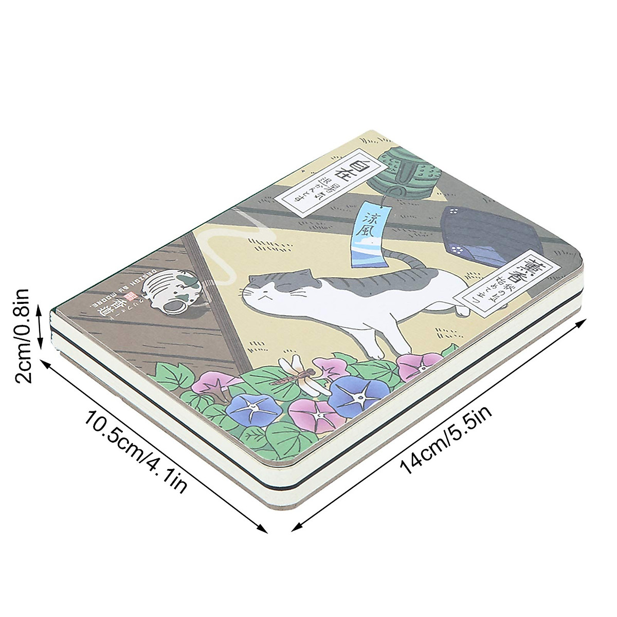 Composition Notebook, College School Notebooks Subject Daily Journal Notebook, Japanese Cartoons Printed Cover, Thick Paper, 5.7''*4.1'', 224 Sheets(Incense)