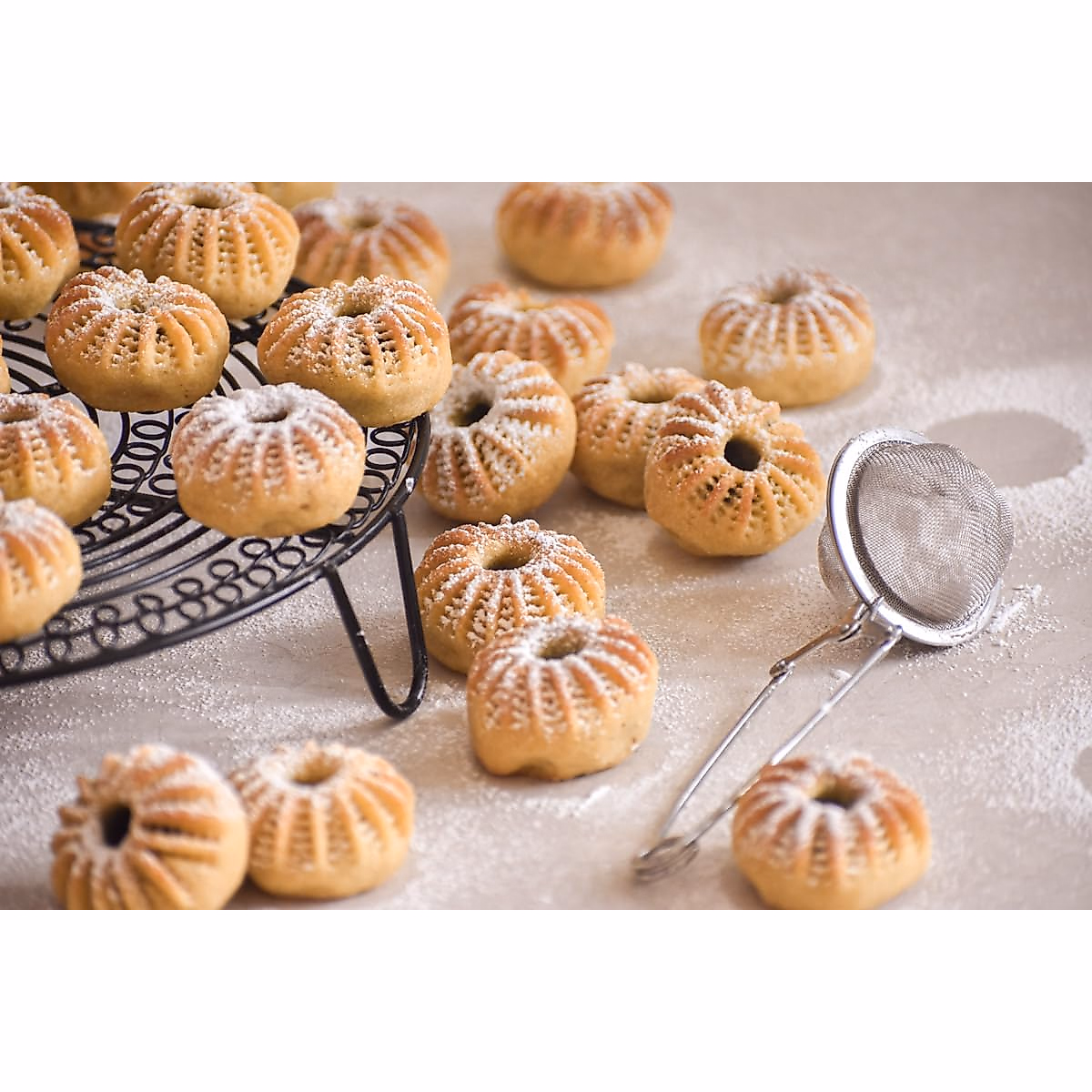 Professional Maggash | Manqat | Manqash | Maamoul Tweezers| Pastry Tongs | Dough Scraper Press | Baking Crimper Tool for Decorating and Sealing Shakarbura, Maamul, and Pie Crusts | (13 Precise Teeth)