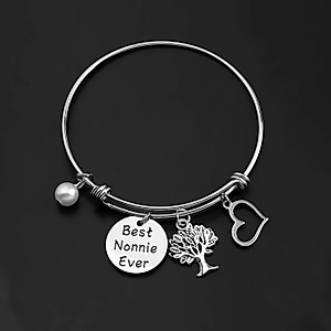Lywjyb Birdgot Best Nonnie Ever Gift Best Nonnie Ever Bracelet Gift Best Nonnie Ever Funny Mother's Day Gift Best Nonnie Ever Christmas Gift (Nonnie br)