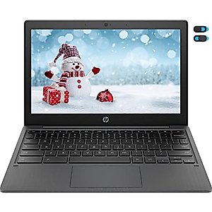 2021 HP Chromebook 11.6 Inch Laptop, MediaTek MT8183 Octa-Core Processor, 4GB RAM, 32GB eMMC, WiFi, Webcam, USB Type C, Chrome OS + YSC Accessory (Zoom or Google Classroom Compatible), Ash Gray